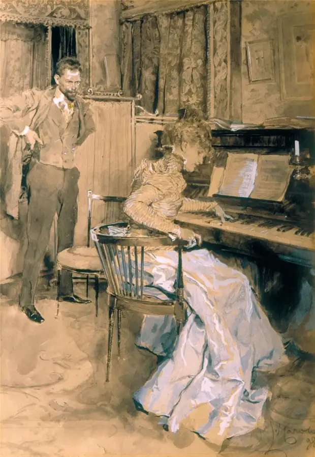 Женское очарование, художник Людек Алоиз Марольд / Ludwig Marold 1865 ...